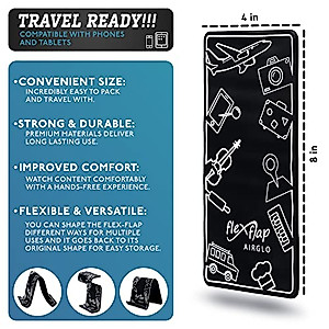 Airplane Travel Essentials for Flying Flex Flap Cell Phone Holder & Flexible Tablet Stand for Desk, Bed, Treadmill, Home & In-Flight Airplane Travel Accessories - Travel Must Haves Cool Gadgets (Pro)