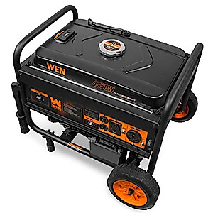 WEN 56475 4750-Watt Portable Generator with Electric Start and Wheel Kit, Yellow and Black
