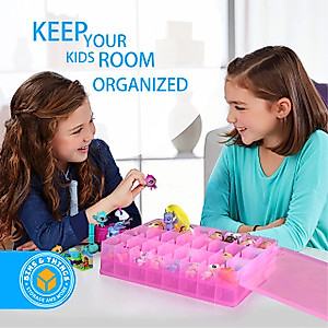 Bins & Things Toys Organizer Storage Case with 48 Compartments Compatible with LOL Surprise Dolls, Organiser for Toys, LPS Figures, Shopkins and Calico Critters for Kids