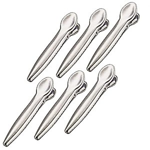 TAODAN Set of 6 Heavy Duty Stainless Steel Alligator Clips,Fresh-Keeping Clamp Jaw Sealing Clips Air Tight Seal Grip on Coffee & Food Bags