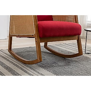 Accent Chair Red, Linen Chair Armchair Comfy Modern Home Furniture for Living Room 25.59" Lx33.86 Wx37.80 H