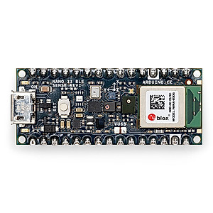 Arduino Nano 33 BLE Sense Rev2 with Headers [ABX00070] – AI Microcontroller with Sensors, Bluetooth, for Wearables, Gesture & Voice Recognition