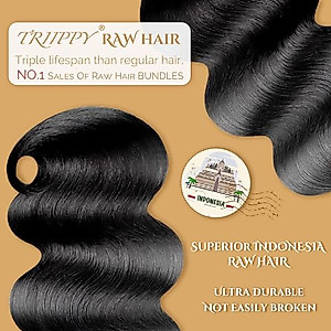 TRIIPPY Triple Lifespan Virgin Hair Bundles - 24 Inches Indian Body Wave, Soft and Silky After Multiple Washes