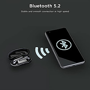 1MORE Comfobuds 2 Bluetooth 5.2 Wireless Earbuds, Bluetooth Headphones Stereo Sound Earphones, 4 Mic Headset Premium Sound with Deep Bass for Sport, 12 EQ USB-C Fast Charge (Black)