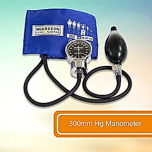 McKesson LUMEON Professional Aneroid Sphygmomanometer, Blood Pressure with Cuff, Pocket Size, Royal Blue, Adult Small, 1 Count