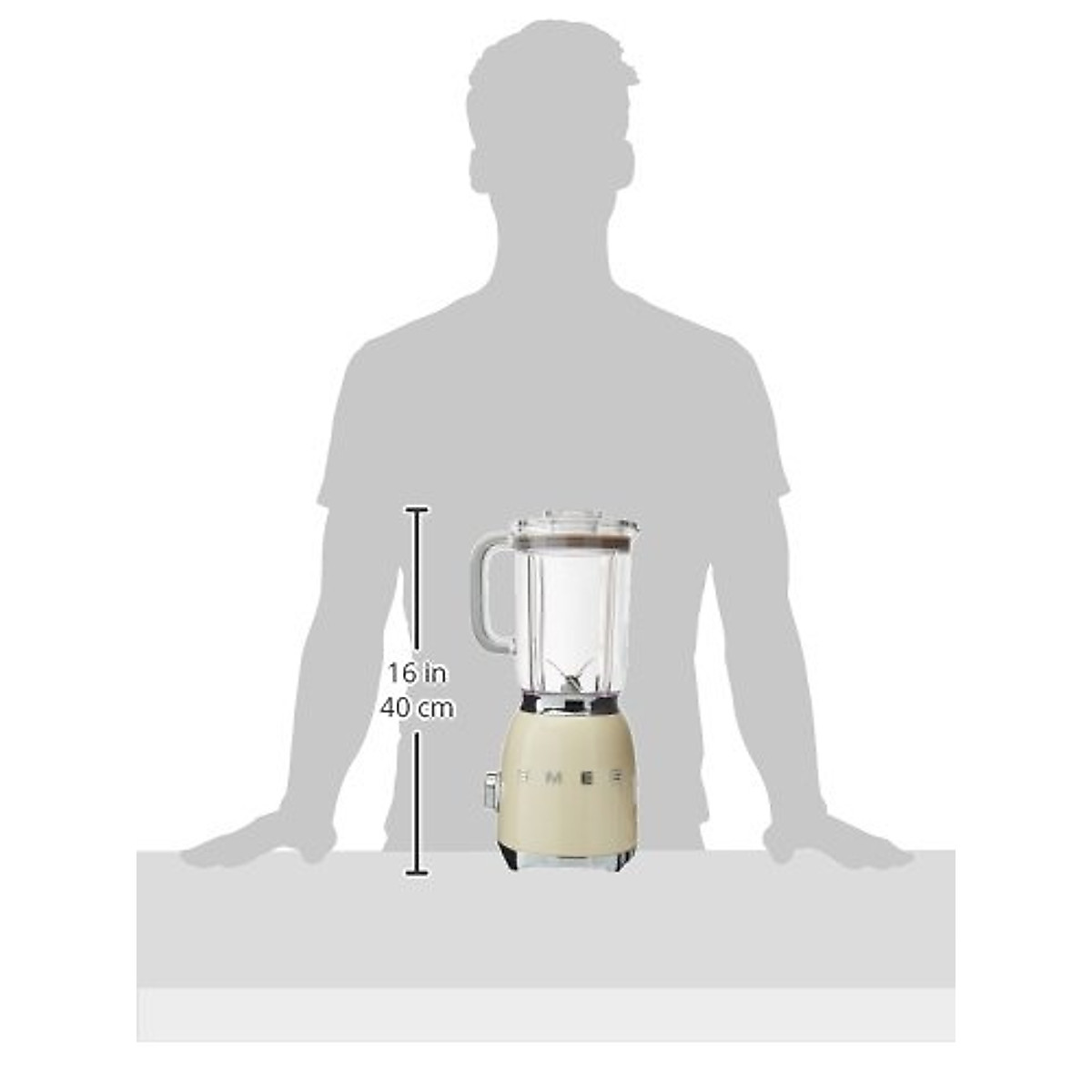 Smeg BLF01CRUS 50s Style Blender,, Cream, 48 Ounces