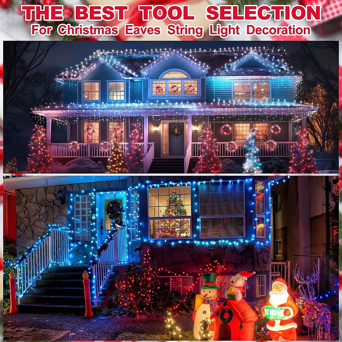 Menkxi 25 Pcs Mini Christmas Light Clips Outdoor Adhesive Wall Hanging Hooks Waterproof Mini Christmas Light Gutter Clips for Walls Windows Eaves and Yards (Clear)