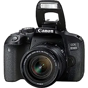 Camera Bundle for Canon EOS 800D (T7i) DSLR Camera with EF-S 18-55mm f/4-5.6 is STM Lens Bundle, Starter Kit + Accessories (Extra Battery, Digital Slave Flash, 128Gb Memory, 50" Tripod and More)