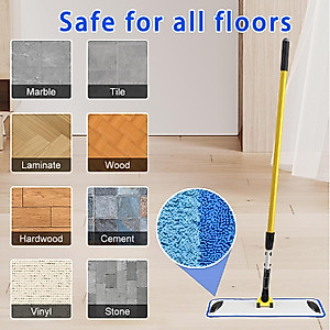 4 Pack Microfiber Cleaning Pad for Rubbermaid Commercial 18 Inch Mop and 17 Inch Mop, Reusable Wet & Dry Mop Refills for Commercial Flat Mop System 18" and 17", for Multi-Surface Floors