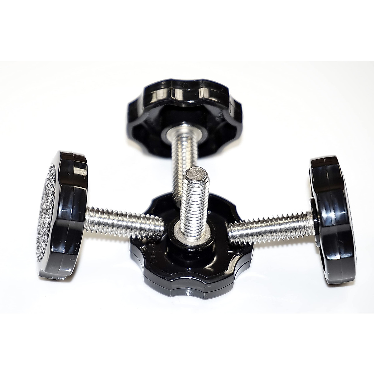 5/16-18 x 1" Thumb Screw Thumbscrew Thumb Screws Stainless Steel Standard Coarse Threads Clamping Rosette Knobs Black - Made in The USA (4)