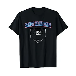 Home Plate Gameday Sandy Alcantara Miami MLBPA T-Shirt