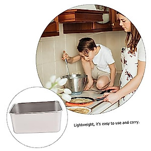Hemoton Toast 2pcs Stainless Steel Square Box Non Stick Baking Pan Stainless Steel Food Containers Baking Dishes for Oven with Lids Baking s Bread Holder Organizer Cake Box Bread Box