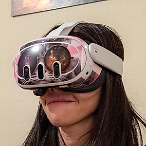 MightySkins Glossy Glitter Skin Compatible with Meta Quest 3 - Splash of Color | Protective, Durable High-Gloss Glitter Finish | Easy to Apply