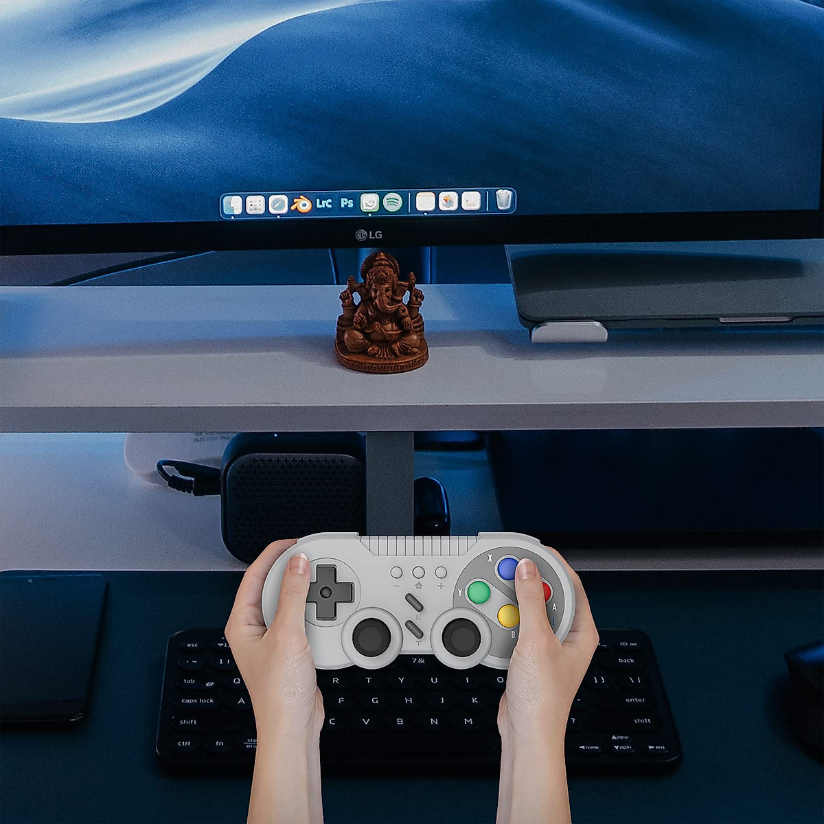 Cenxaki Switch Controller for Nintendo Switch, Wireless Switch Gamepad Compatiable for NS/Switch OLED/Windows PC Classic SNES Style Controller with Motion Control/Vibration/Turbo/Wakeup - Gray