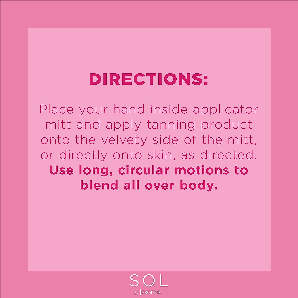 SOL by Jergens Self Tanner Applicator Mitt, Flawless, Streak-free Tanning Blender Glove, Sunless Tanning, Reusable Tanning Mitt Protects Hands, All Skin Tone