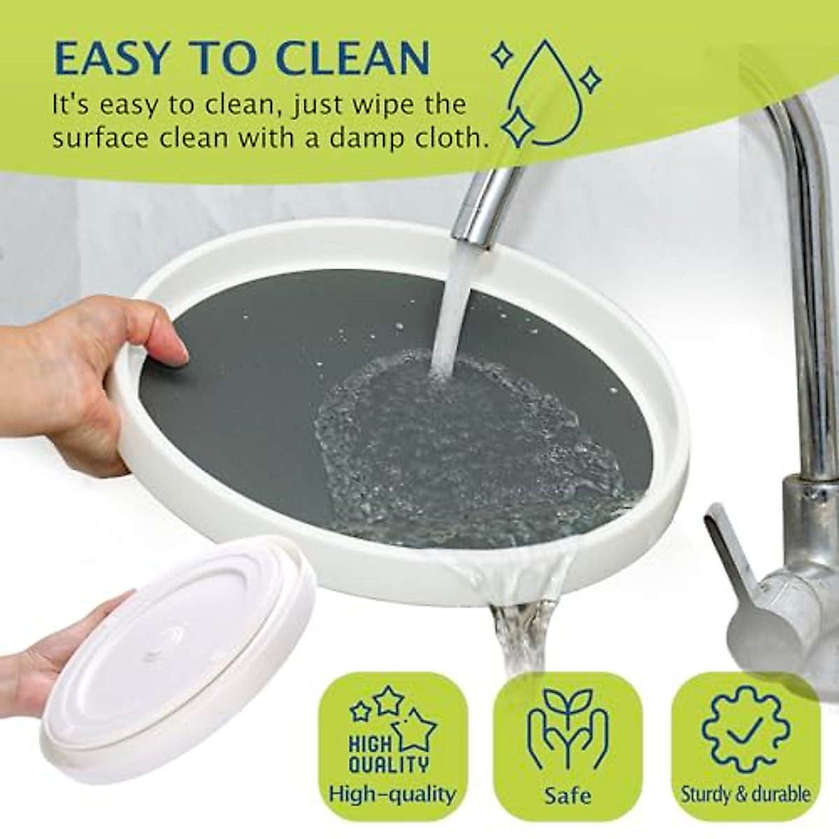 Set of 6, 10 Inch Non-Skid Lazy Susan Turntable, Lazy Susan Organizer for Cabinet, Pantry Organization, Kitchen Storage, Bathroom Sink Cabinet, Refrigerator, Countertop, Spice Rack (6 Pack 10 in)