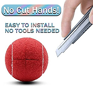 ZHUOKECE 4 PCS Precut Walker Tennis Balls for Furniture Legs Floor Protection, Heavy Duty Long Lasting Felt Pad Glide Coverings (Red)