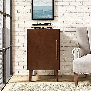 Crosley Furniture Everett Player Stand with Storage for Vinyl Records, Mahogany