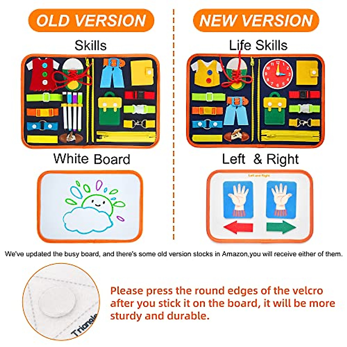 Freebear Busy Board, Toddler Travel Toys, Quiet Book, Sensory Toys for Toddlers 2 3 4, Montessori Toys for Toddler Activities Board, Educational Toys for 2 Year Old Girls Boys Gift，Dark Blue