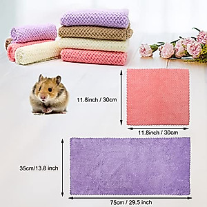 8 Pieces Guinea Pigs Quick-Dry Soft Jacquard Blankets Longer 29.5 X 13.8 & 11.8 X 11.8 with Skin-Friendly for Hamster Carpet Squirrel Bath Towel Small Pet Supplies Cage