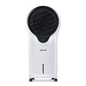 Newair Evaporative Cooler 470 CFM 250 sq. ft. Freestanding Home Air Cooler 3 Fan Speeds 1.45 Gallon Water Tank, White Easy Glide Wheels Remote Control Included