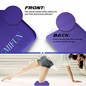 GMIFUN Small Yoga Knee Pad Cushion Extra Thick,Support for Knees, Head, Wrists and Elbows,Exercise Mini Mat with Strap and Carrier Bag Purple
