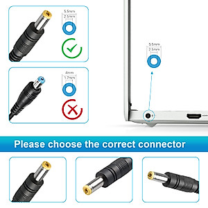 PA3822U-1ACA PA5044U-1ACA PA5096U-1ACA PA5177U-1AC3 Adapter Charger Compatible with Toshiba Satellite C50 C55 C75 E45T L50 L55 L55D L75 S50 S55 S70 S75 L955 P840 P845T S955 Power Supply Cord