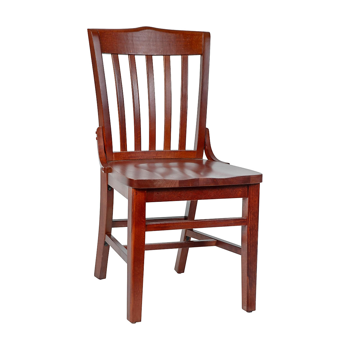 EMMA + OLIVER School House Back Mahogany Wood Chair
