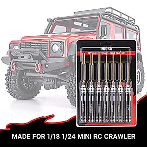 INJORA Hex Screwdrivers Nut Driver Wrench HSS RC Tools Kit for TRX4M SCX24 FCX24 1/18 1/24 RC Mini Crawler Car, 7PCS