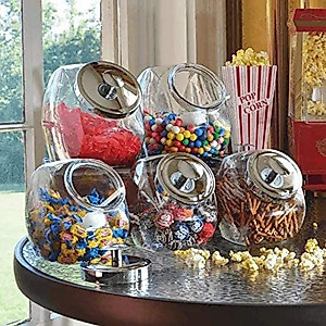 Anchor Hocking Glass Penny Candy Jar with Chrome Cover, 1/2 Gallon