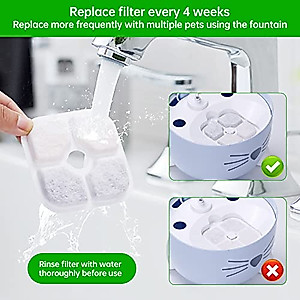 GISOFIK 3 Pack Cat Drinking Fountain Replacement Filters, Cat Water Fountain Filter, Replacement Triple Action Pet Fountain Filters (1 Pump Pipe)