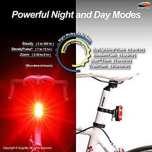 Cygolite Hypershot – 350 Lumen Bike Tail Light– 7 Night & Daytime Modes–User Adjustable Flash Speeds- Compact & Durable–IP64 Water Resistant–Secured Hard Mount–USB Rechargeable–Great for Busy Streets