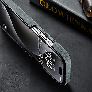 TYXDKJ Alcantara Case for iPhone 15 Pro Max, Handmade Half-Wrapped Synthetic Suede Cover, Compatible with Magsafe Wireless Charging (Gray)