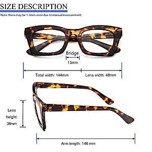 REAVEE 3 Pack Oprah Style Reading Glasses Blue Light Blocking Computer Square Readers for Women with Spring Hinge Anti Glare/Eyestrain 1.5