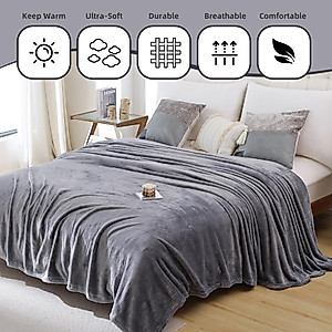 300GSM Luxury Soft Fleece Blanket King - Plush Fuzzy Cozy Lightweight King Size Blankets for Bed, Double Brushed Microfiber Blanket for Travel Camping Chair and Couch Sofa, 108x90 inches