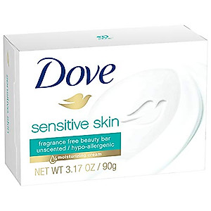 DOVE BAR Soap for Sensitive Skin 3.15 oz 25.2 Ounce, (Pack of 8)