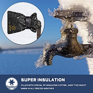 GonLei 2PACK 5.5" W x 7.4" H Hose Cover Socks, Winter Faucet Insulation Cover, Outdoor Faucet Antifreeze Insulated Long Water Faucet Cover Socks Winter Antifreeze Protection Hose Bib Cover (Black)