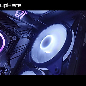 upHere 120mm 3-Pack 3-Pin High Airflow Quiet Edition White LED Case Fan for PC Cases, CPU Coolers, and Radiators T3WT3-3