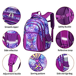 Cusangel School Bookbag, Durable Cute Multi Compartment Preschool Primary Backpack for Boys Girls
