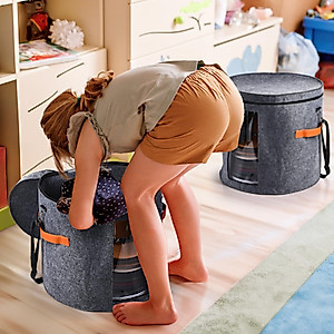 Suzile 4 Pack Oversized Hat Storage Box for Women Men 19" D x 17" H Large Hat Box Round Hat Organizer Box Hat Container Cowboy Hat Storage Box with Dustproof Lid for Storage Travel (Gray)