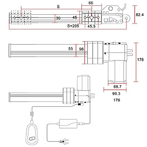 lifancy Power Recliner Sofa Lift Chairs RMT Motor Actuator with Power Supply and Controller for Model R8123 R812301156333 Replacement
