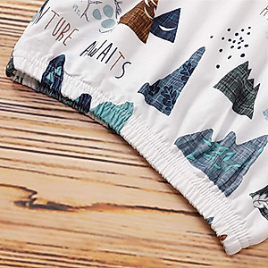 AMAWMW Newborn Baby Boys Girls Cartoon Sleeper Gown Long Sleeve Mountain Nightgown Hat Outfits (Cartoon Mountain, 0-6 Months)