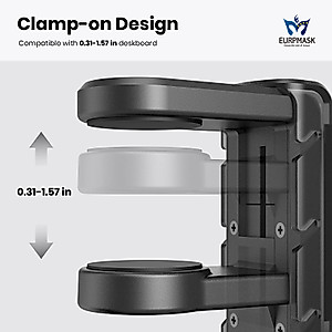 3-in-1 PC Gaming Headset&Controller Holder - EURPMASK Headphone Stand w/Adjustable Clamp&2 Controller Holder&Rotating Arm&Cable Organizer, Universal PC Gaming Accessory Controller Headset Stand-Black