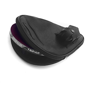 Chalk Factory Natural Leather Vintage Table Tennis Bat Cover (Black)