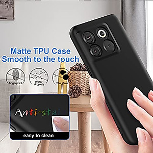 Foluu Silicone Case for OnePlus 10T, for OnePlus 10T 5G Liquid Gel Rubber Bumper Case with Soft Microfiber Lining Cushion Slim Hard Shell Shockproof Protective Cover for OnePlus 10T 2022 (Black)