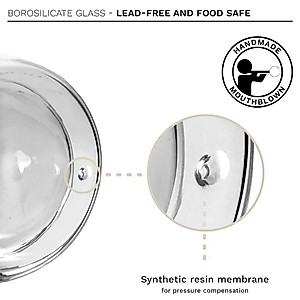 Creano Double Wall Espresso Glasses 3.5 OZ, Insulated Glass Cups - 6X 3.5oz (100ml)