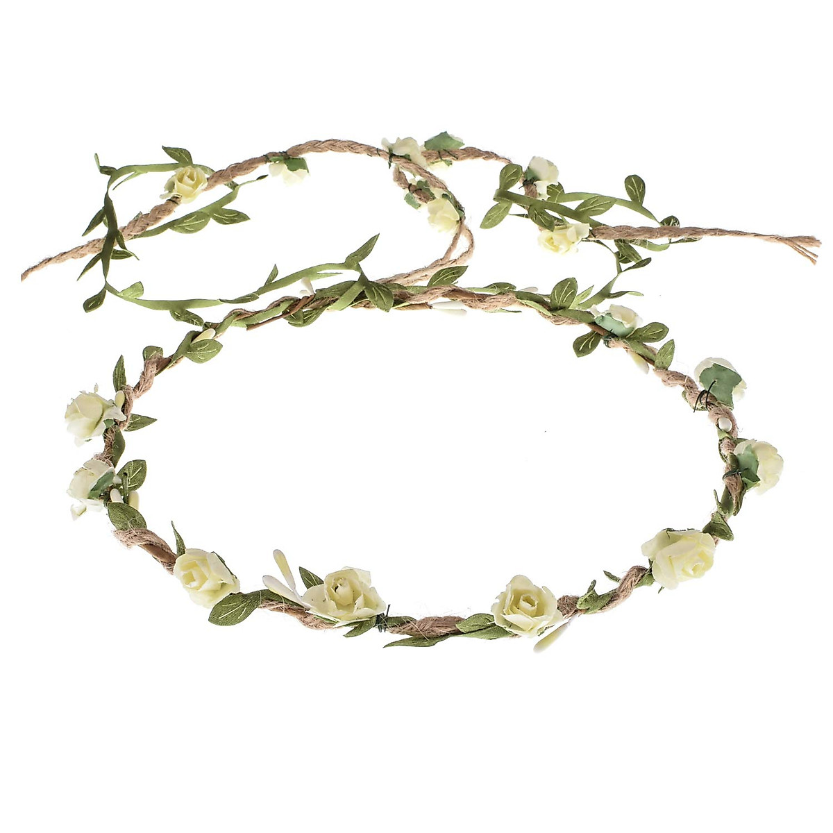 DDazzling Flower Crown Floral Wreath Headband Floral Garland Headbands photo props (Ivory)