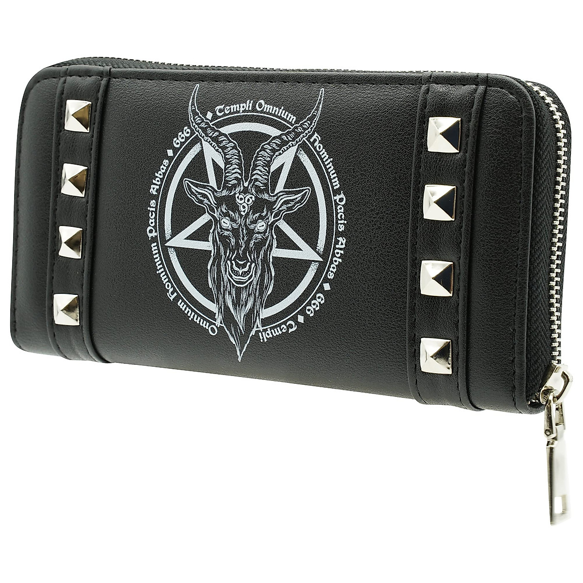 Ro Rox Omnium Alternative Goth 666 Baphomet Pentagram Faux Leather Wallet Purse