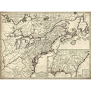 1776 Map| North America| Carte des Possessions des Colonies Anglaises Dans le continen