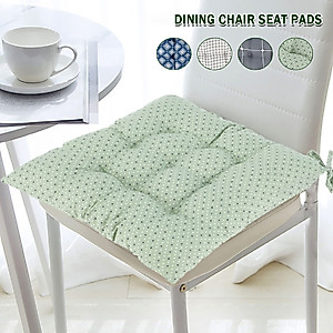 Chair Cushions for Dining Chairs Set of 4 - Thin Office Chair Cushion, Chair Pads for Dining Chairs, Dining Room Chair Cushions, Kitchen Chair Cushions Set of 4 (Khaki, 4), 15x15 Inches